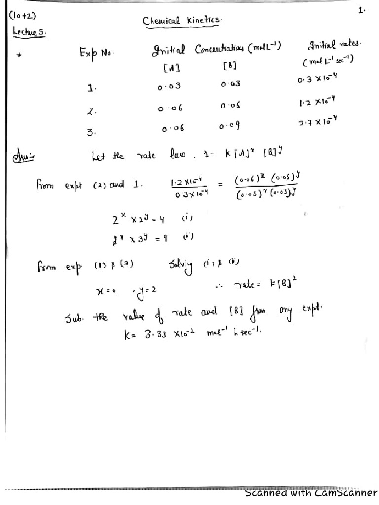 10+2 (Lecture 5) Chemical Kinetics | PDF