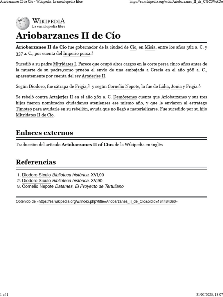 Ariobarzanes II de Cío | PDF