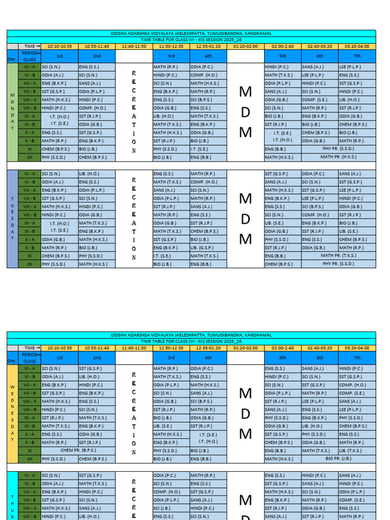 Time Table July 2025-1 | PDF | Languages | Foreign Language Studies