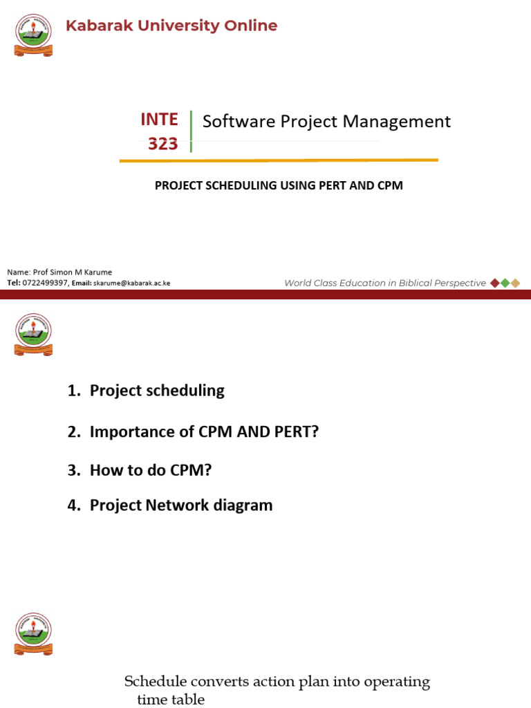 PERT and CPM Project Scheduling Guide | PDF | Applied Mathematics ...