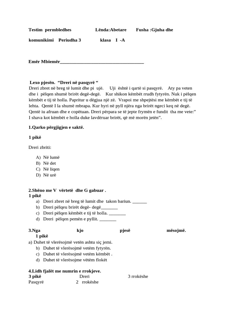 Test 3, Abetare | PDF