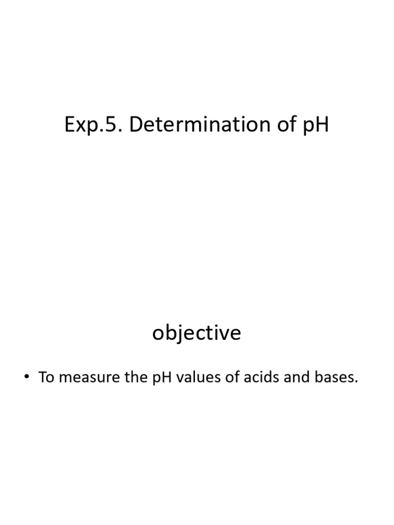 Power Point of Exp5. Determination of PH | PDF