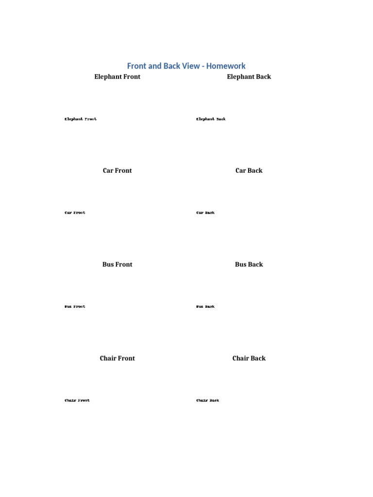 Fixed Front Back Kids Homework | PDF