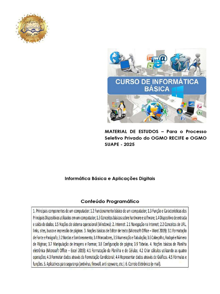 Informática Básica para OGMO 2025 | PDF | Entrada/Saída | Sistema ...