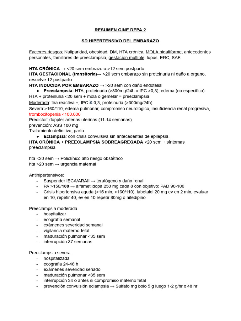 Resumen Basura Gine Depa 2 | PDF | El embarazo | Parto