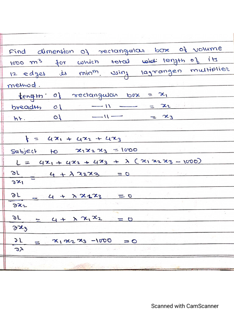 Lagrange Method Problem Pdf