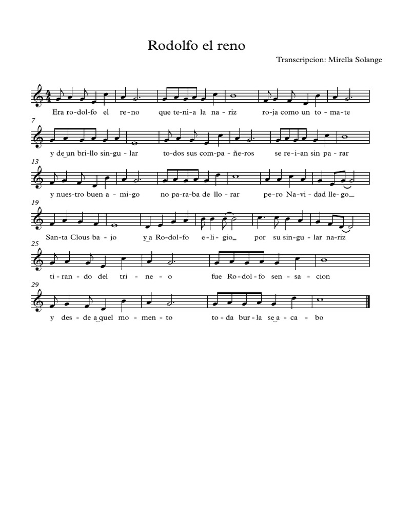 Rodolfo El Reno Partitura Completa | PDF