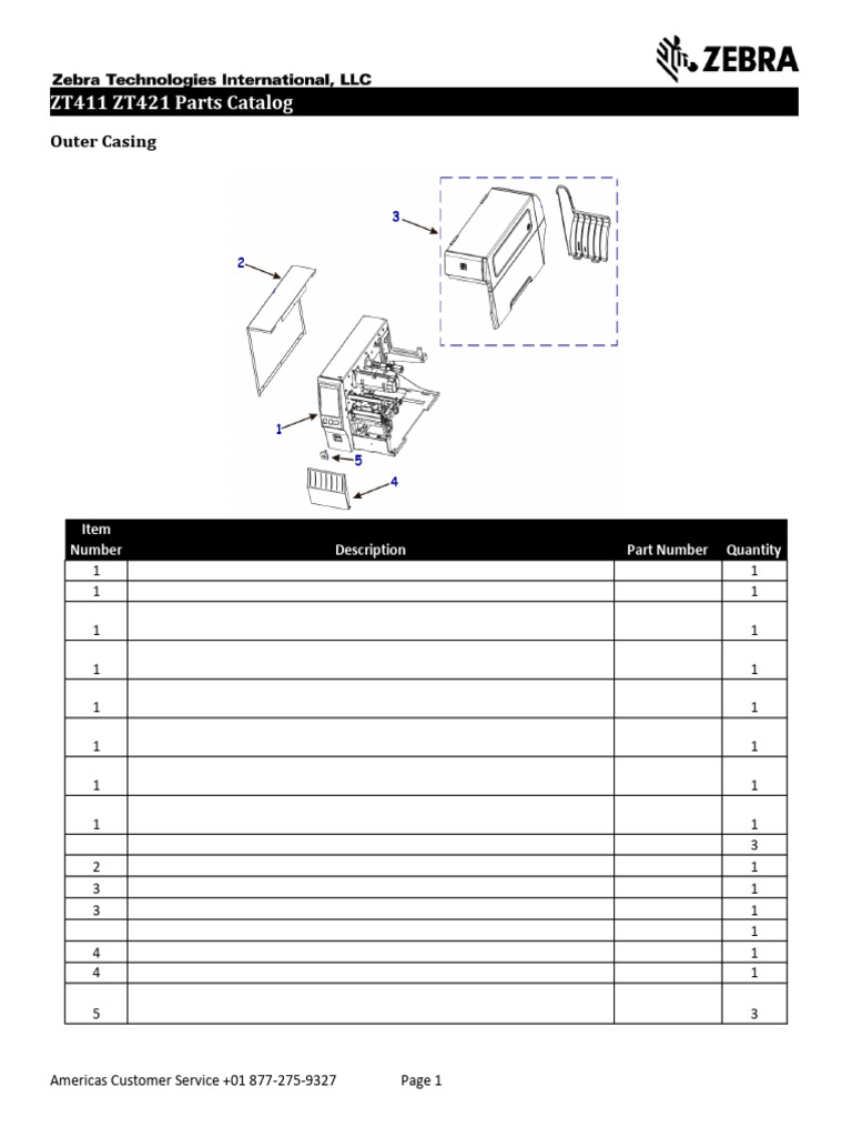 zt411 zt421 Parts Catalog en Us | PDF