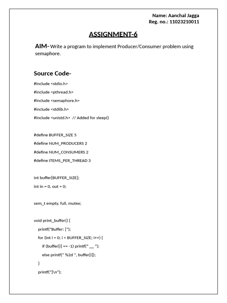 Aanchal - 11 OS Exp-6 Auxi | PDF | Computer Programming | Concurrency (Computer Science)