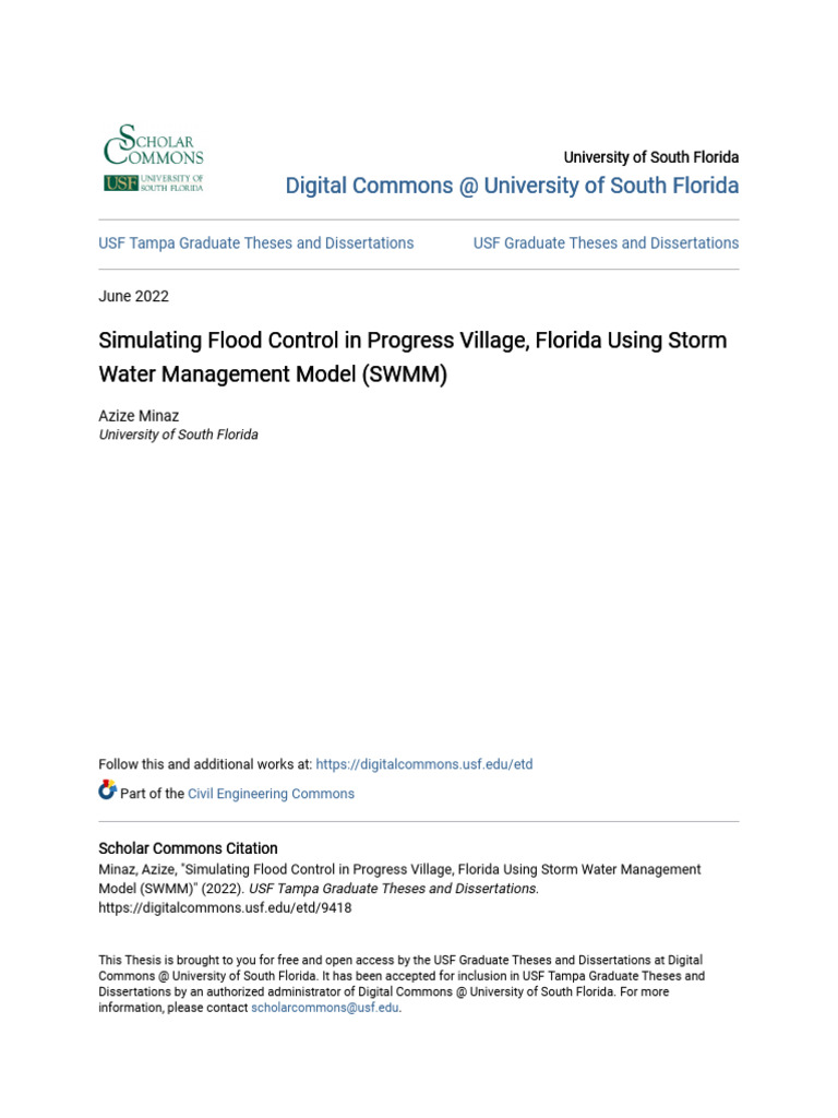 Simulating Flood Control in Progress Village Florida Using Storm | PDF ...