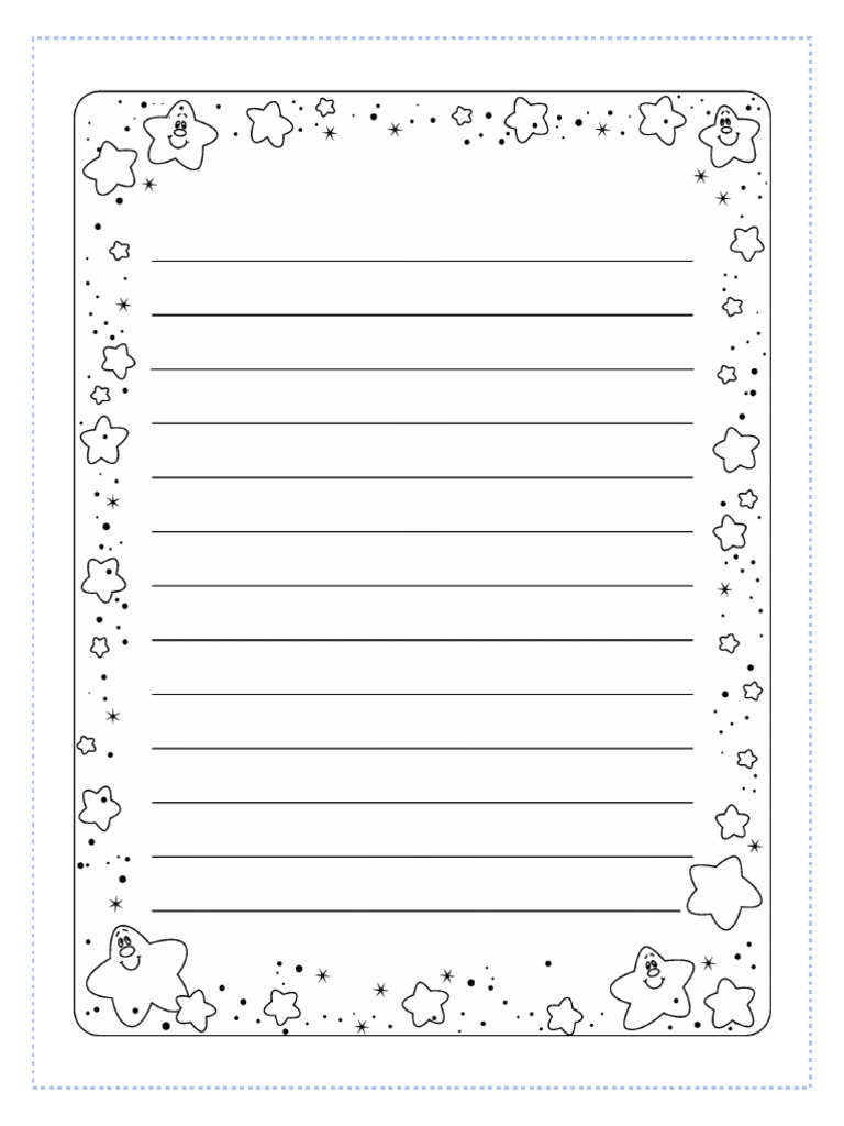 Main - Lined Paper Template With Stars Border | PDF