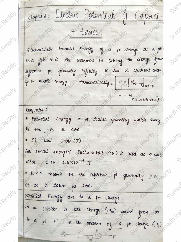 Electric Potential and Capacitance | PDF