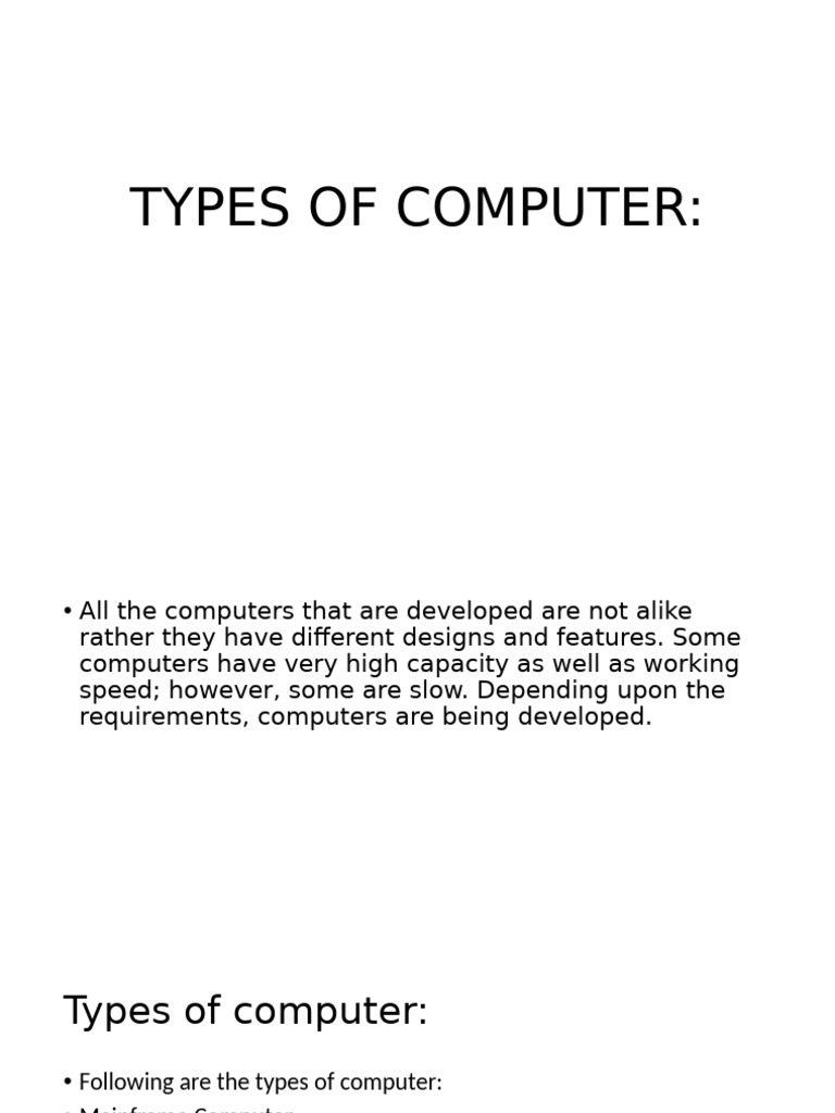 Types of Computer | PDF