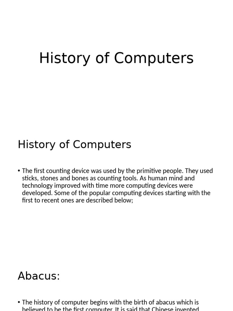 History of Computers | PDF | Equipment | Office Equipment