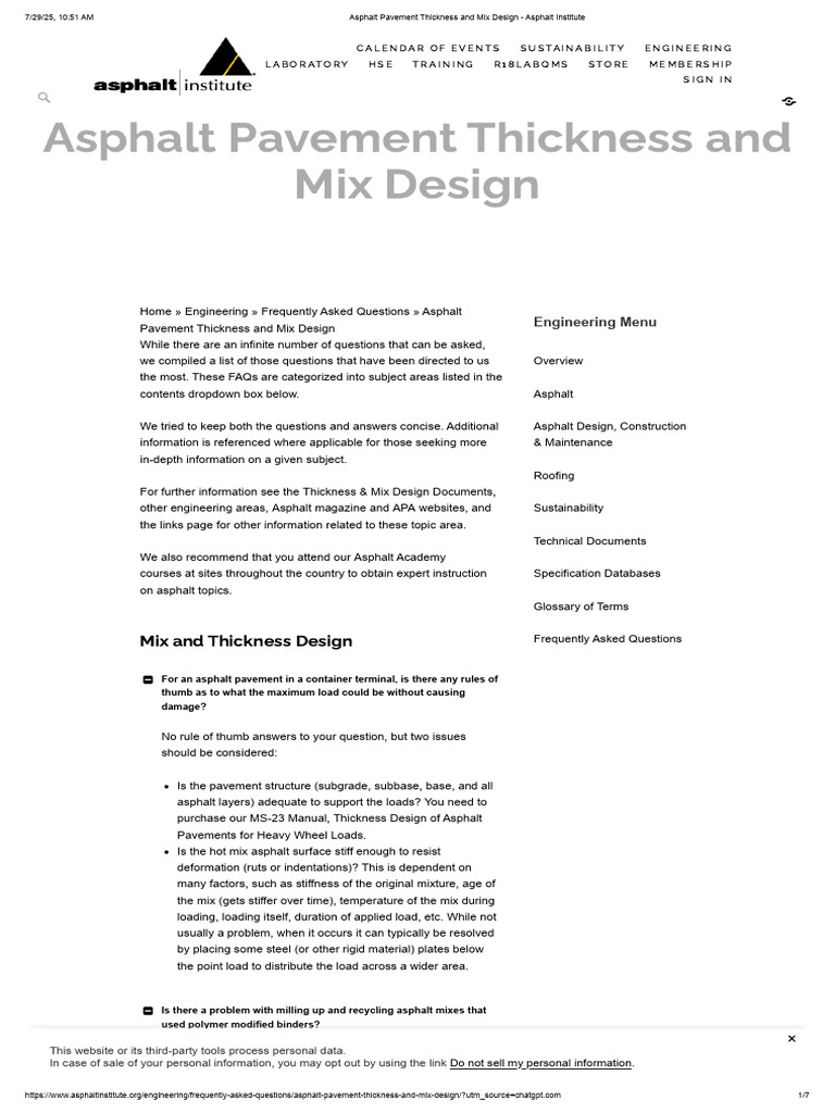 AI - Asphalt Pavement Thickness and Mix Design | PDF | Road Surface ...