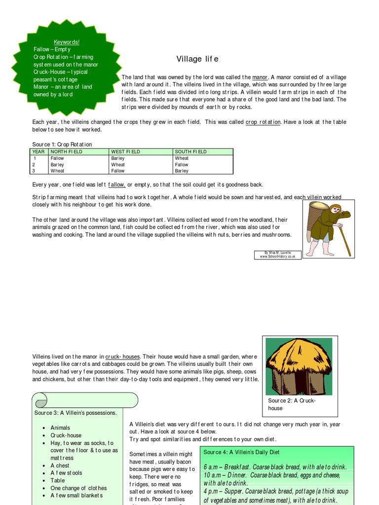 Village Worksheet | PDF | Crop Rotation | Serfdom