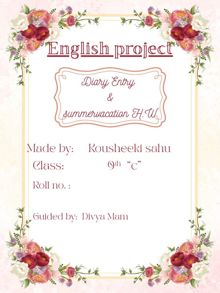 Class 9 English Project: Diary Entry | PDF