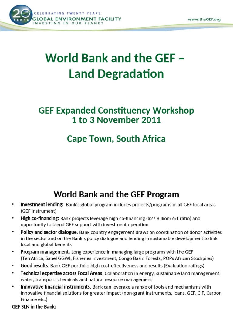 World Bank and The GEF - LD | PDF | Global Environment Facility | World ...