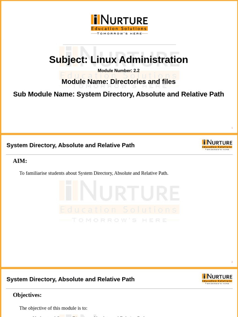 Mod 2.2 System Directory, Absolute Path and Relative Path - Updated | PDF | Computer File ...