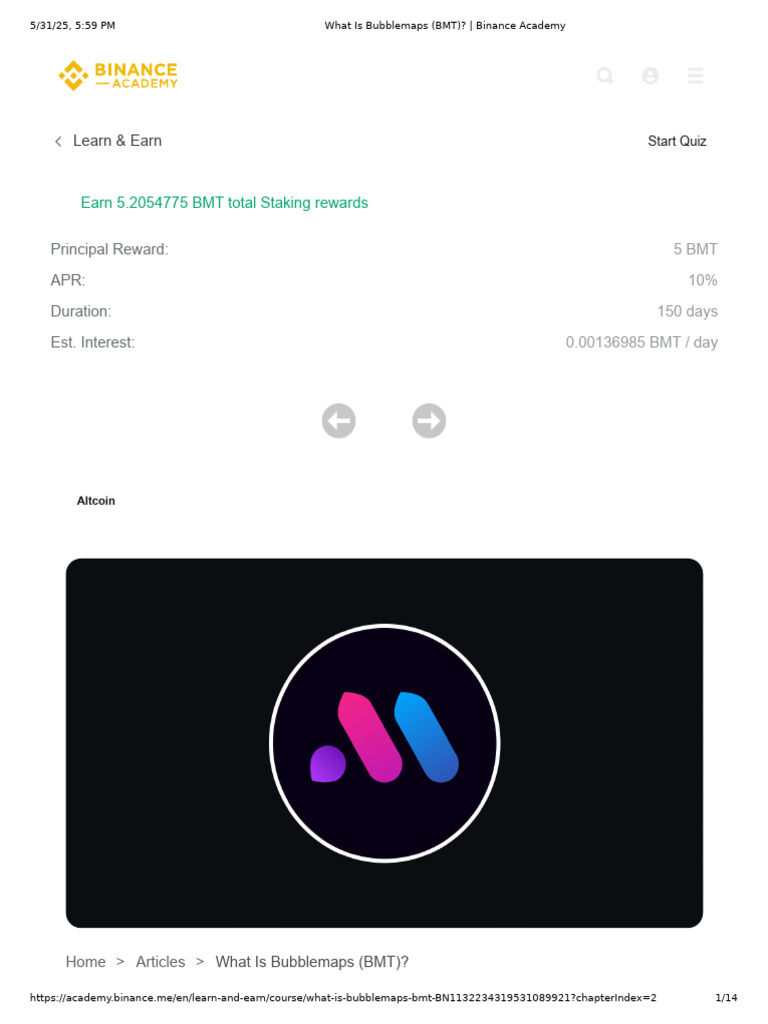 What Is Bubblemaps (BMT) - Binance Academy | PDF | Investing | Information