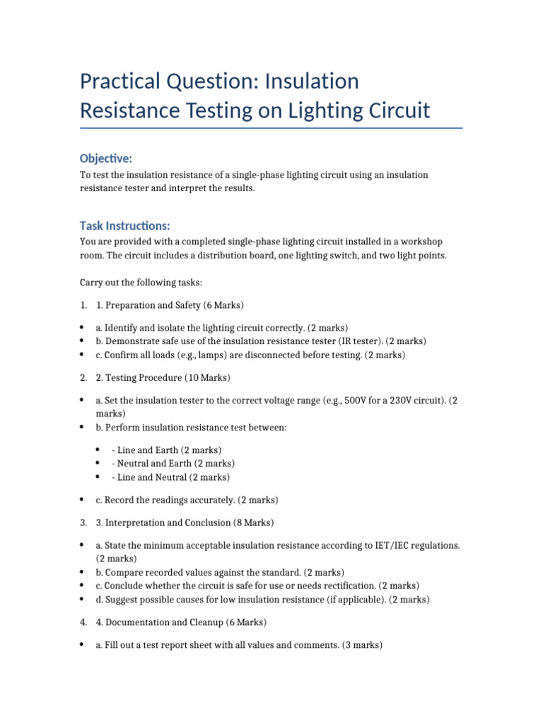 Insulation Resistance Testing Guide | PDF