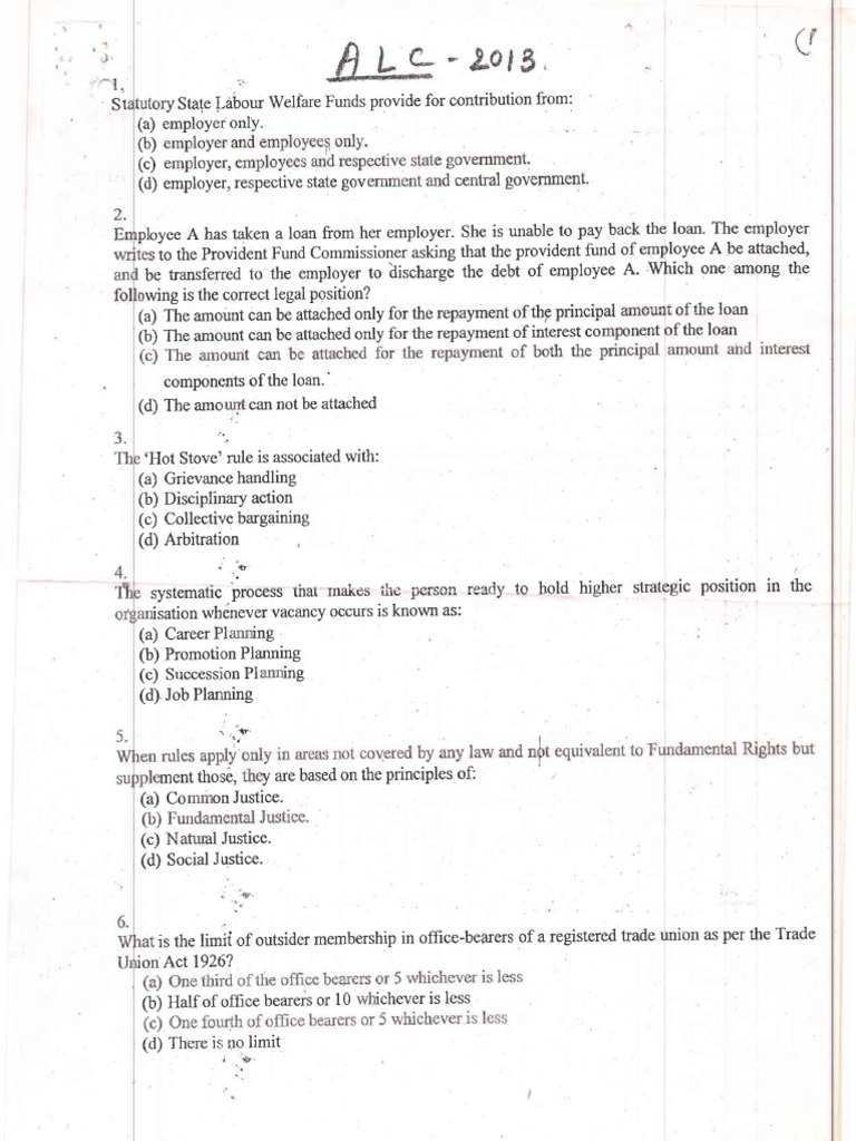 Upsc Alc (2013-23) Official Pyq Papers | PDF | Business Law | Business ...