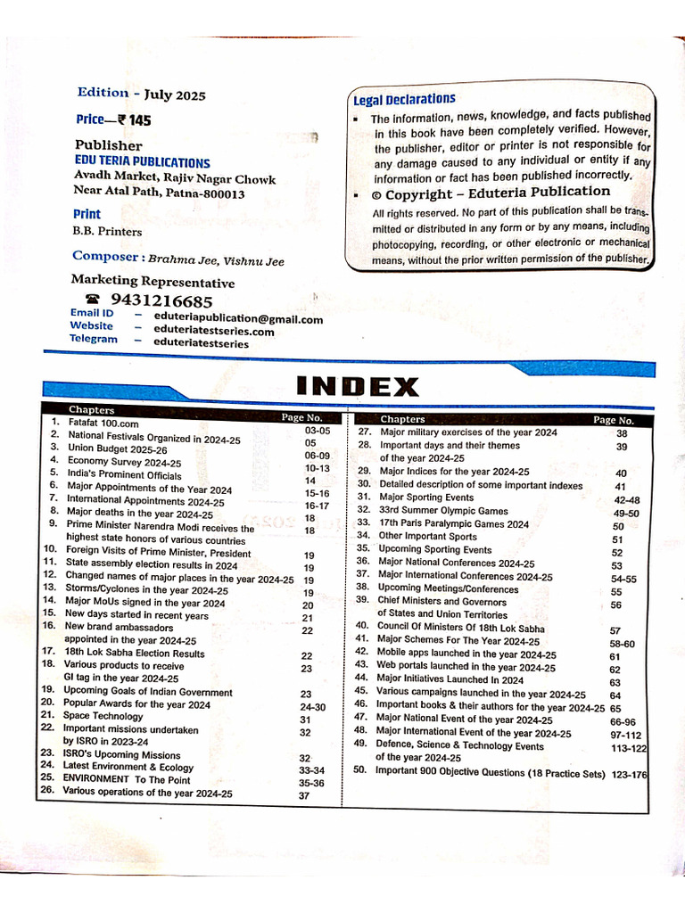 Eduteria Yearly CA Aug 2024 To July 2025 ENGLISH | PDF