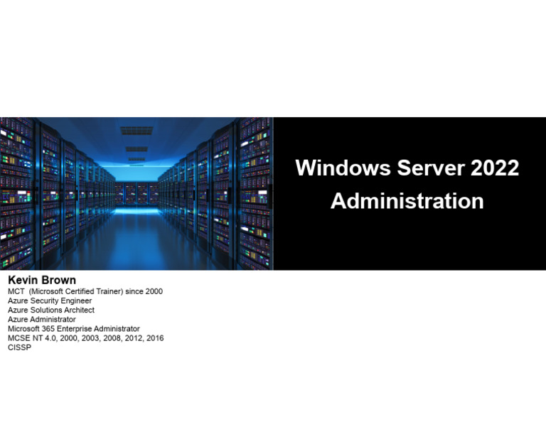 Windows Server 2022 Courseware 001 | PDF
