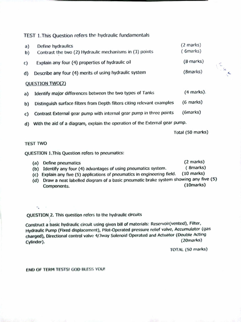 Hydraulics Test | PDF