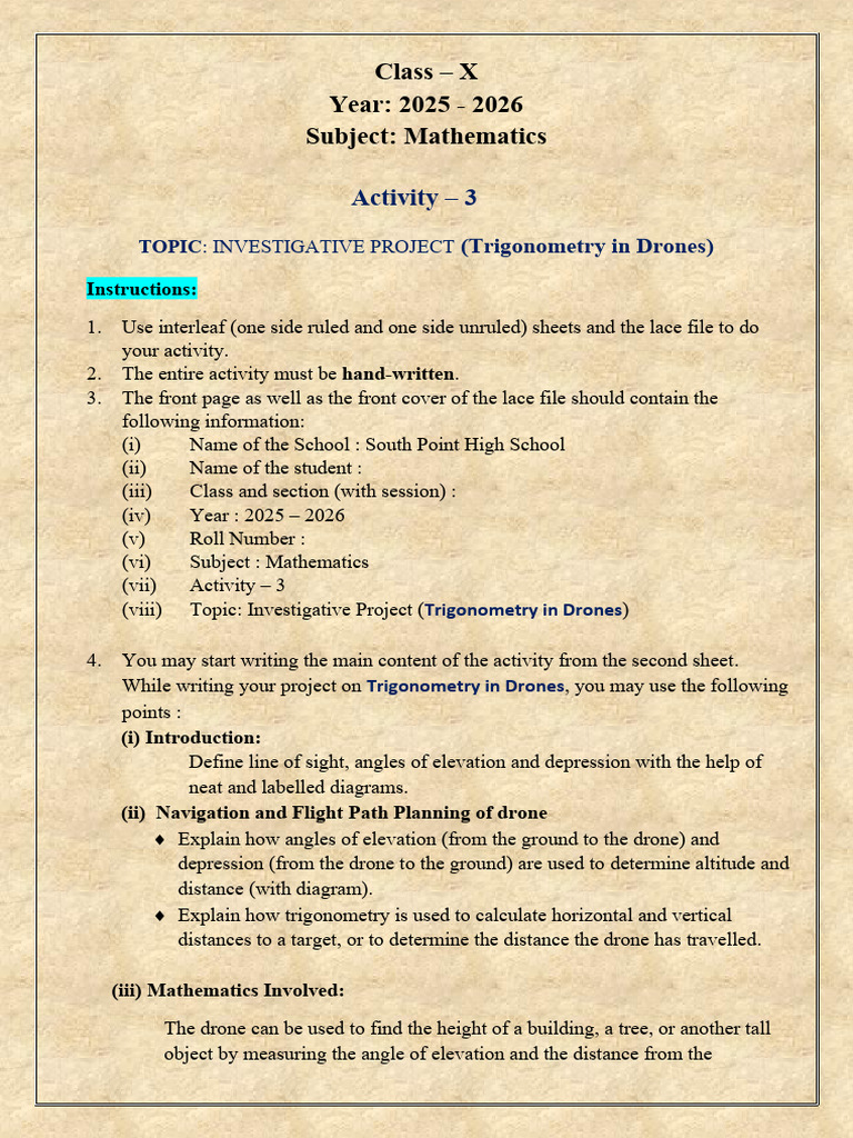 Trigonometry Applications in Drones | PDF | Trigonometry