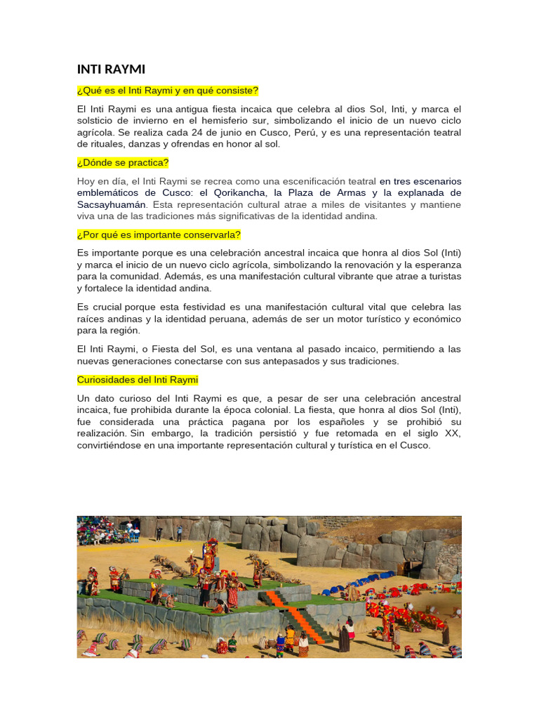 Inti Raymi | PDF