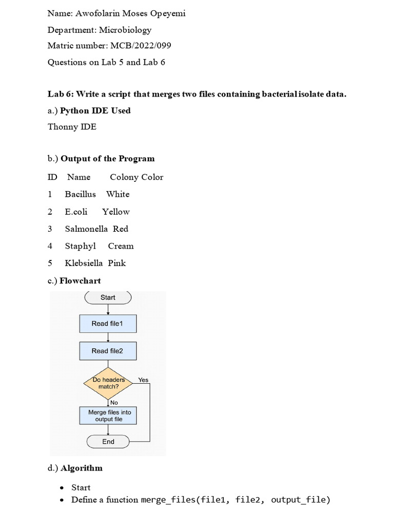 CSC Lab 6 and Lab 5 Report | PDF | Python (Programming Language) | Control Flow