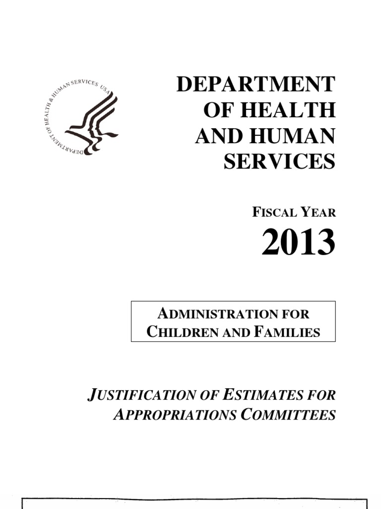 U.S. HHS Budget For Administration For Children and Families FY 2012 ...