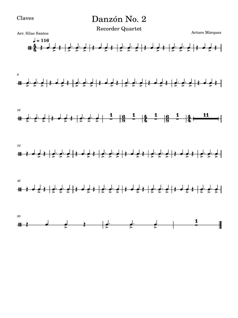 Danzón No. 2-Claves | PDF