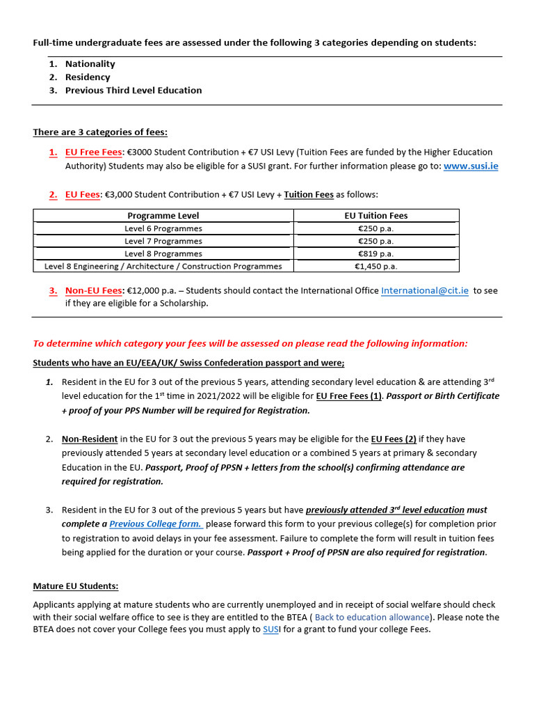 Undergraduate Fees Assesment Information | PDF | Right Of Asylum | Passport