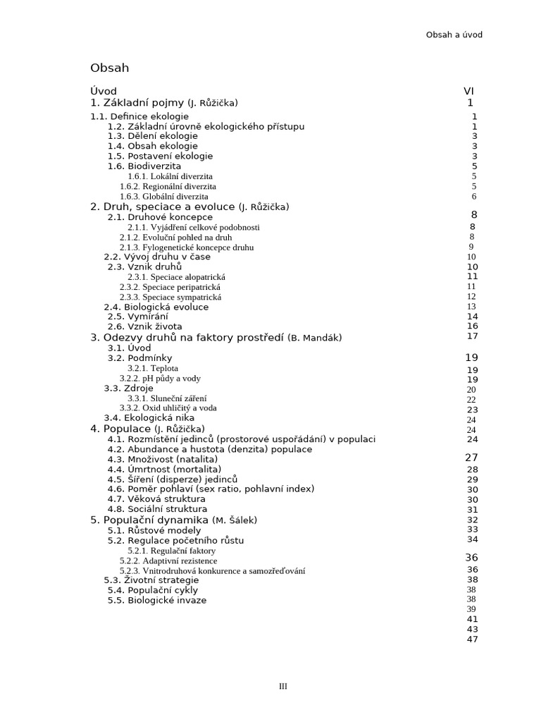 Skripta Obecna Ekologie | PDF