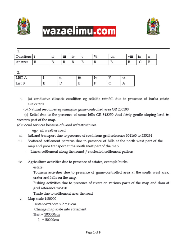Geography Mock Exam Marking Scheme | PDF | Weathering | Agriculture