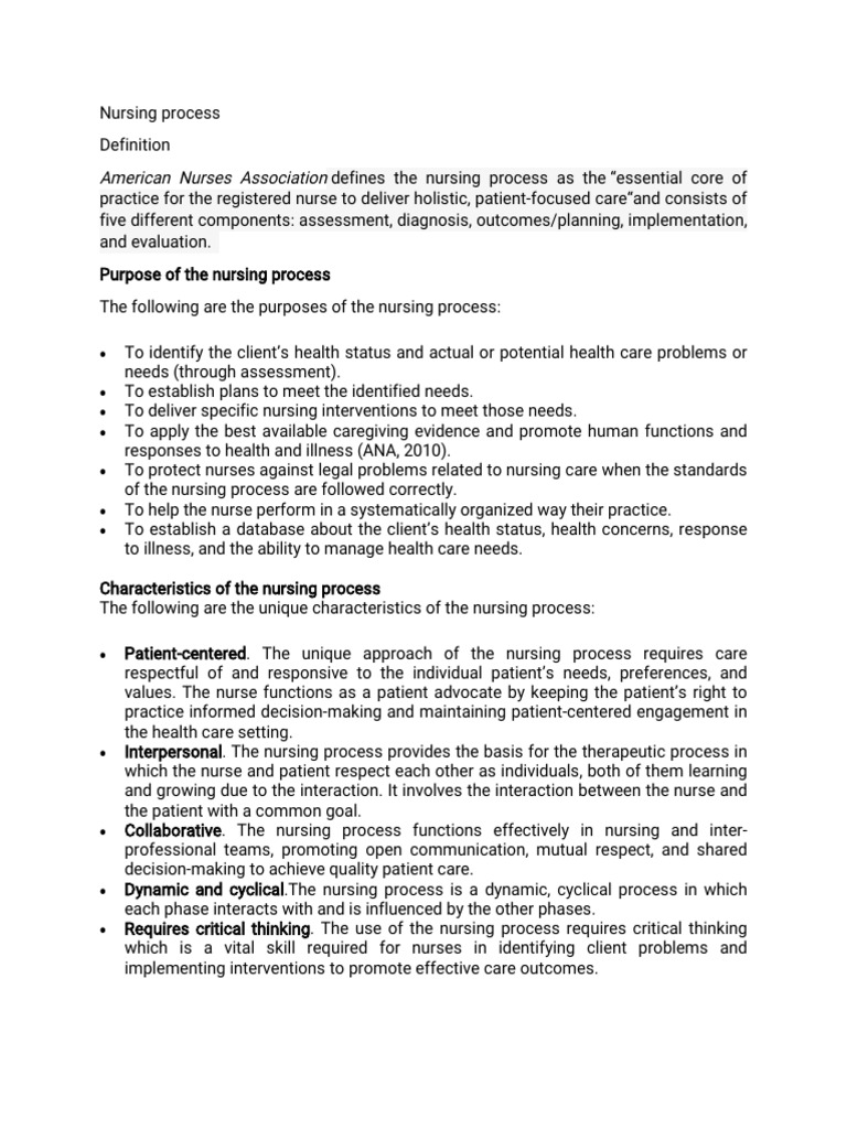 Nursing Process - 100931 | PDF