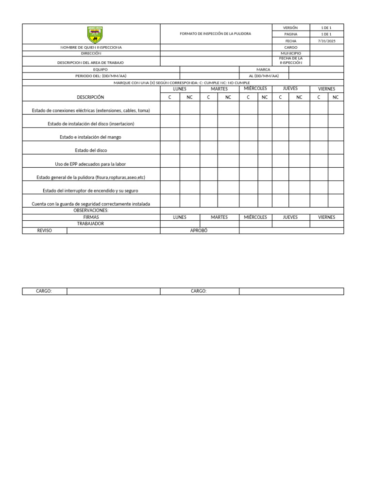 Inspeccion de La Pulidora | PDF
