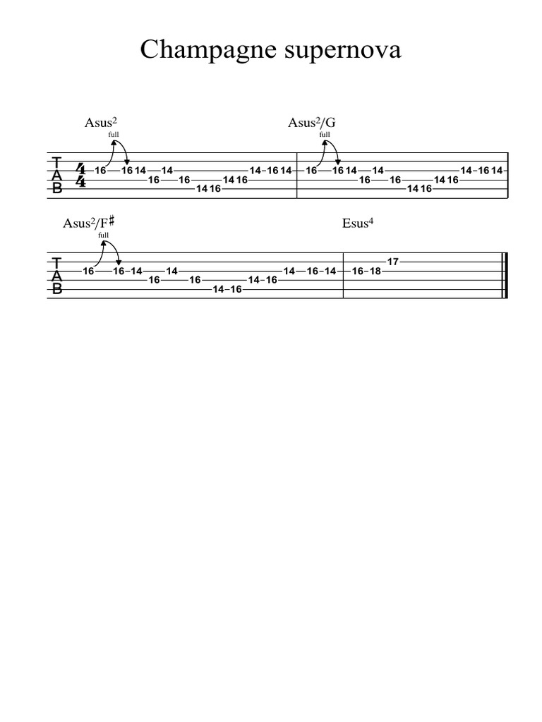 Champagne Supernova - TAB | PDF