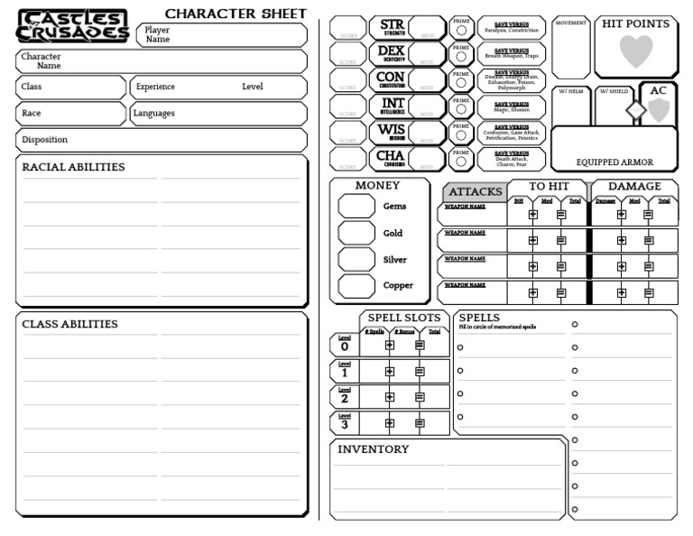 Character Sheet Template for RPGs | PDF | Role Playing Games | Gaming