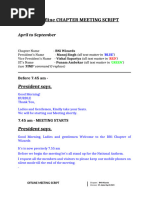 BNI Chapter Meeting Script Overview | PDF