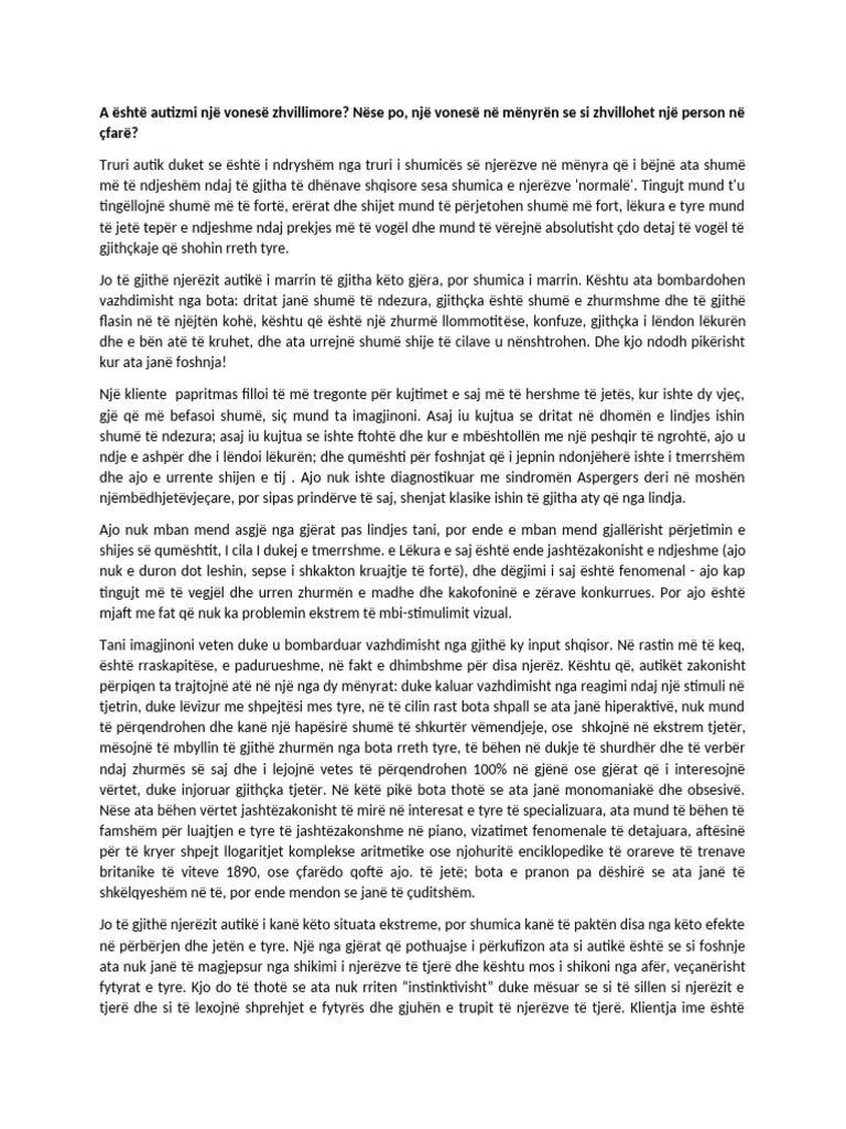 A Është Autizmi Një Vonesë Zhvillimore | PDF