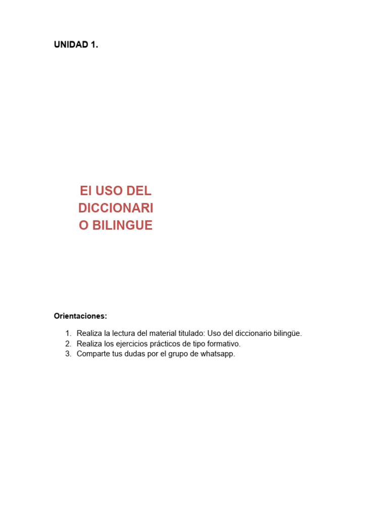 Uso Efectivo del Diccionario Bilingüe | PDF | Diccionario | Palabra