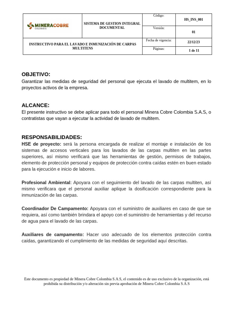 Instructivo para El Lavado e Inmunización de Carpas Multitens | PDF ...