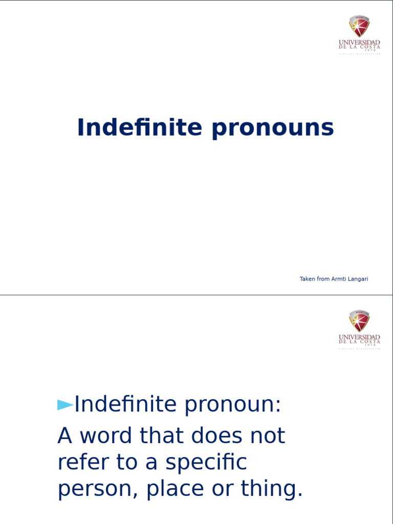 Indefinite Pronouns Grammar Guides 127277 | PDF