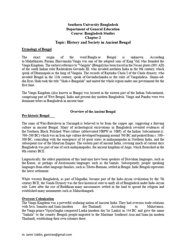 Ancient Bengal: History and Society | PDF | Bengal