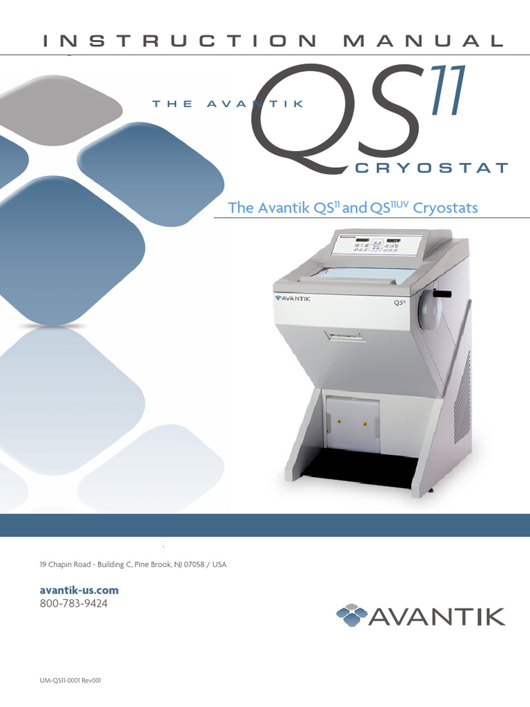 Avantik QS11 & QS11UV Manual | PDF | Waste | Knife