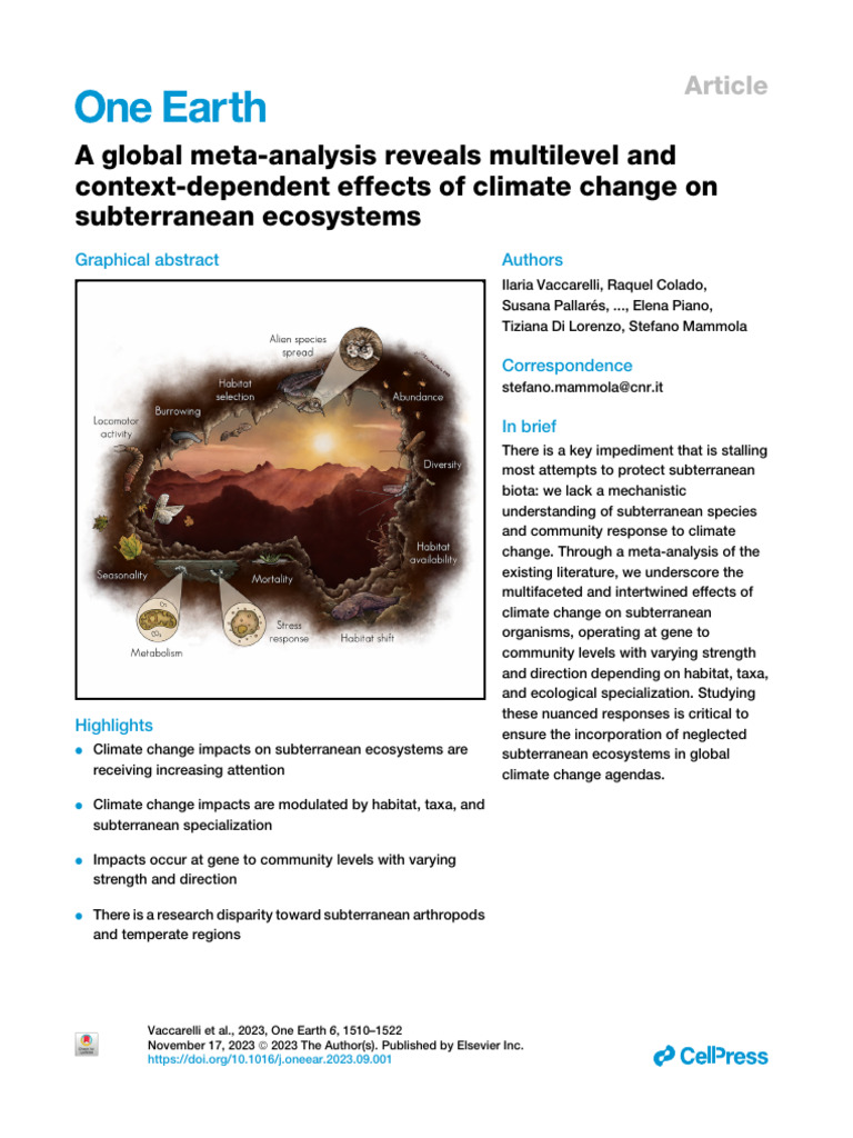 A Global Meta-Analysis Reveals Multilevel and Context-Dependent Effects ...