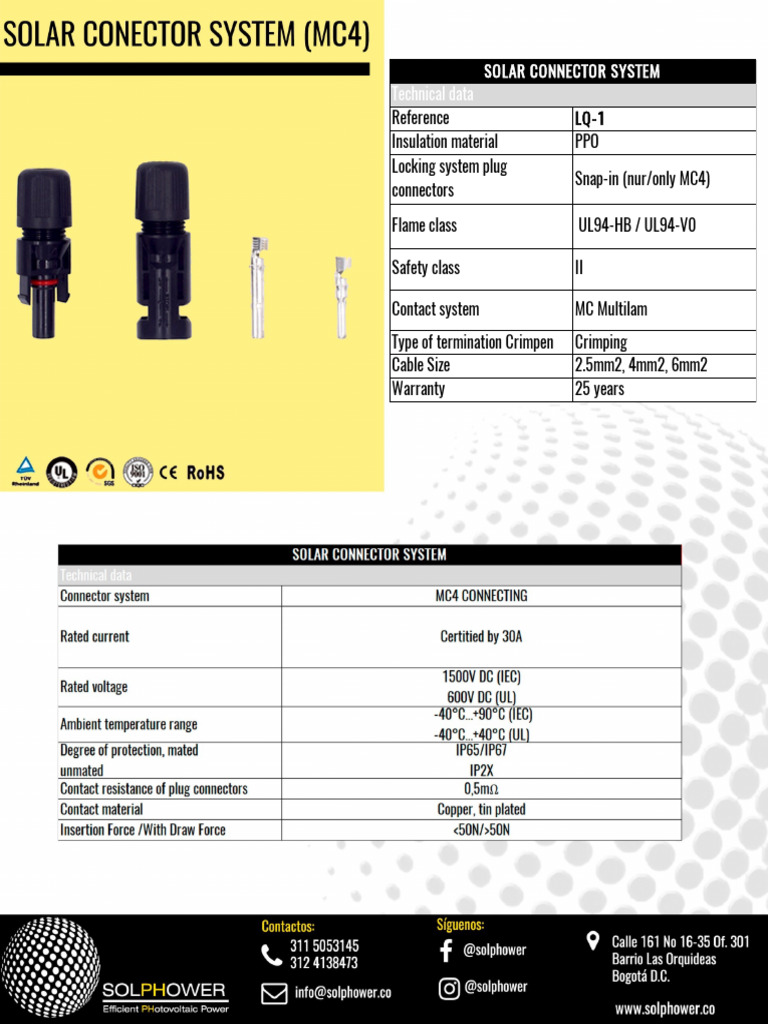 MC4 Data Sheet | PDF